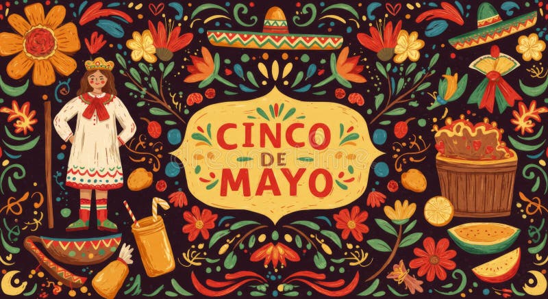 Vibrant Cinco De Mayo Pixel Art Illustration Stock Illustration ...