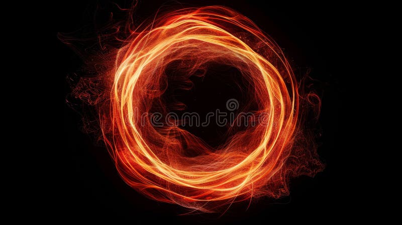 A Vibrant Circle Flow of Energy in Red and Blue Hues Against a Black ...