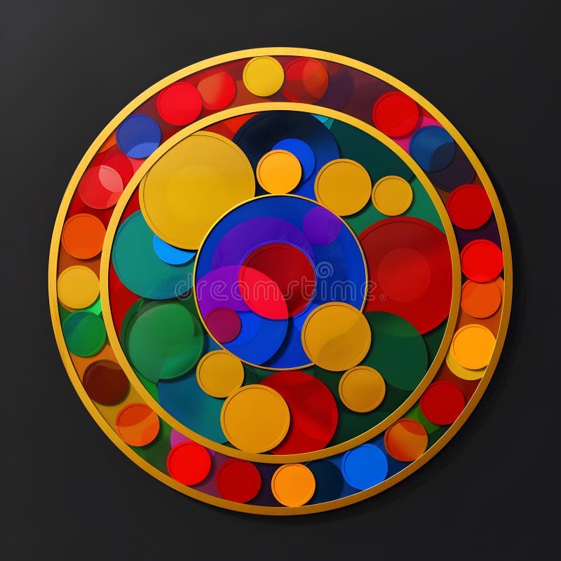 Vibrant Circles in Colorful Composition Form an Abstract Artwork ...