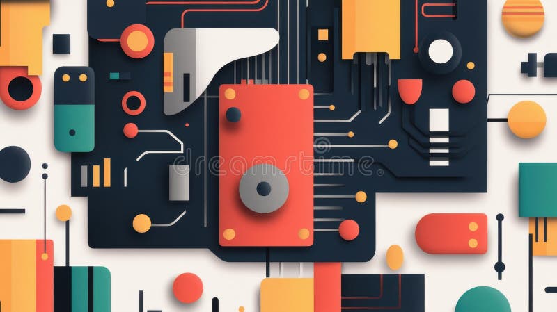 A Vibrant Circuit Board Illustration Showcasing Modern Tech Design ...