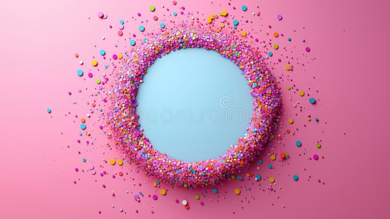 Vibrant Circular Candy Explosion on Pink Background Stock Image - Image ...