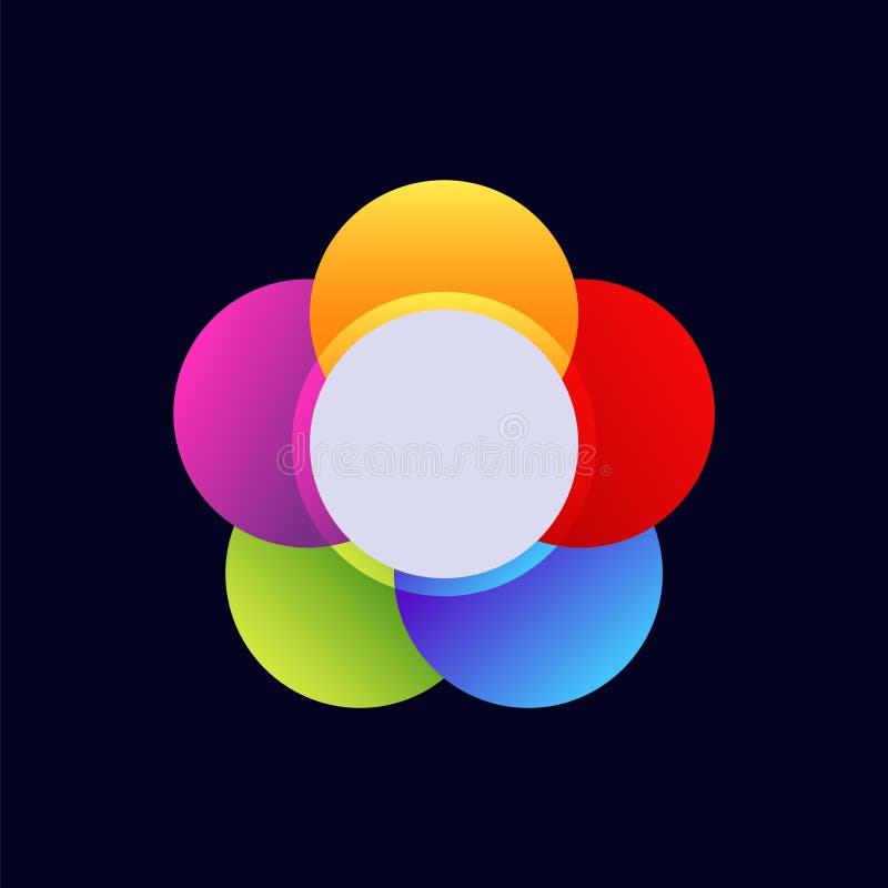 Vibrant Circular Color Wheel Design Featuring Mulitcolored Overlapping ...