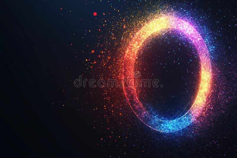 Vibrant Circular Design with Colorful Sparkles and Glowing Effects ...