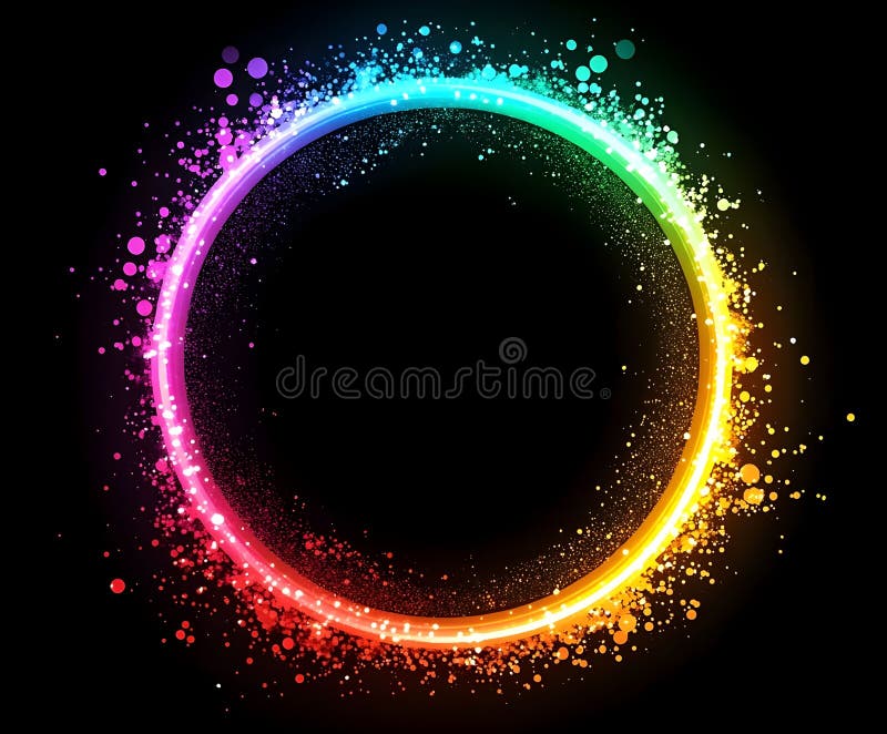 Vibrant Circular Design with Multicolored Particles and an Empty Center ...