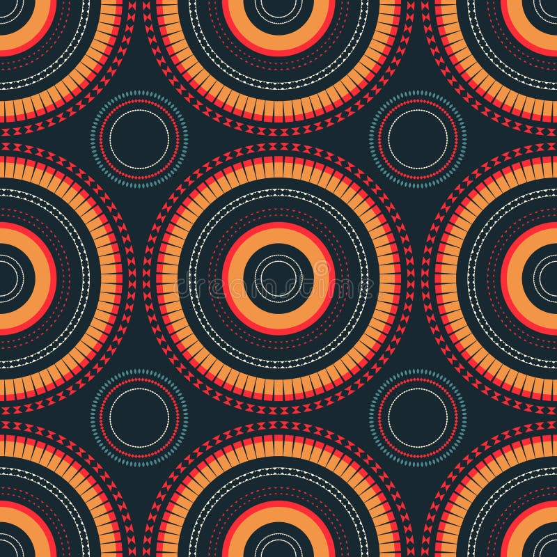 Vibrant Circular Large Scale Seamless Pattern Stock Vector ...