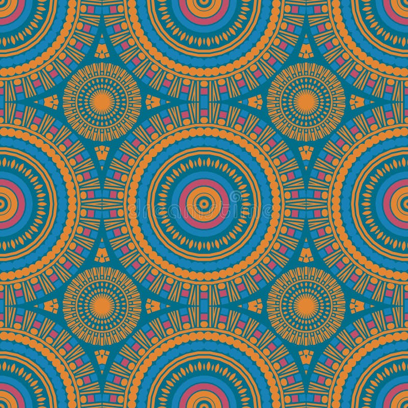 Vibrant Circular Large Scale Seamless Pattern Stock Vector ...