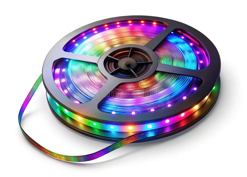 Vibrant Circular LED Strip Light Reel Transparent PNG for Design ...