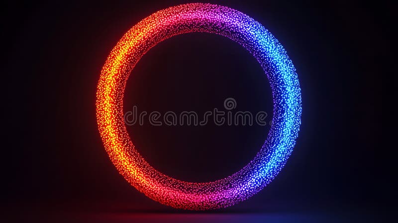 Vibrant Circular Light Design in Blue and Red Illuminating a Dark ...