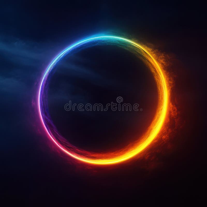 Vibrant Circular Light Effect Digital Art Abstract Design Dark ...