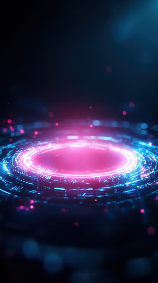 Vibrant Circular Light Pattern with Glowing Effects and Colors Stock ...