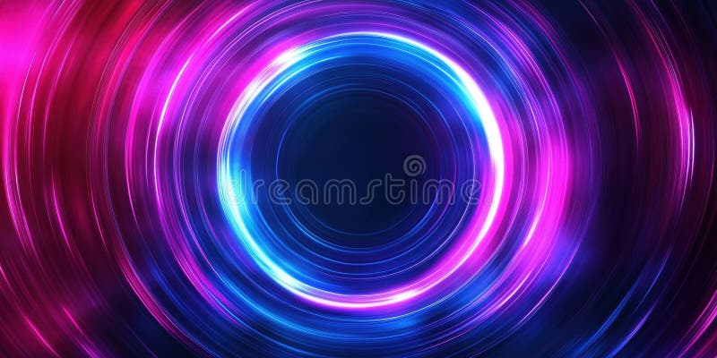 Vibrant Circular Light Patterns in Blue and Pink Hues Creating a ...