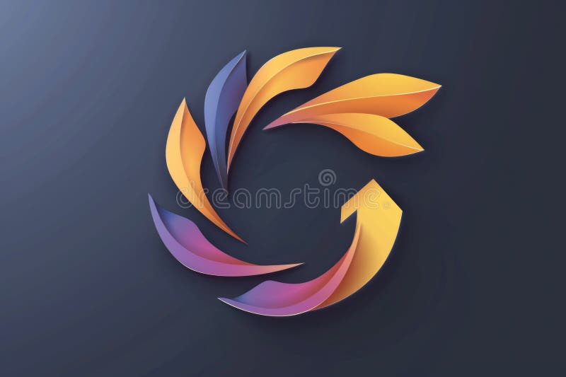 A Vibrant Circular Logo on a Dark Background Stock Illustration ...