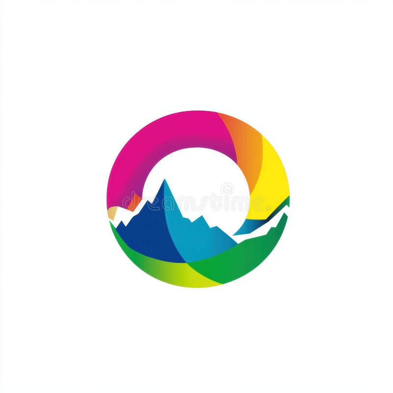 Colorful Mountain Logo stock illustration. Illustration of simple ...