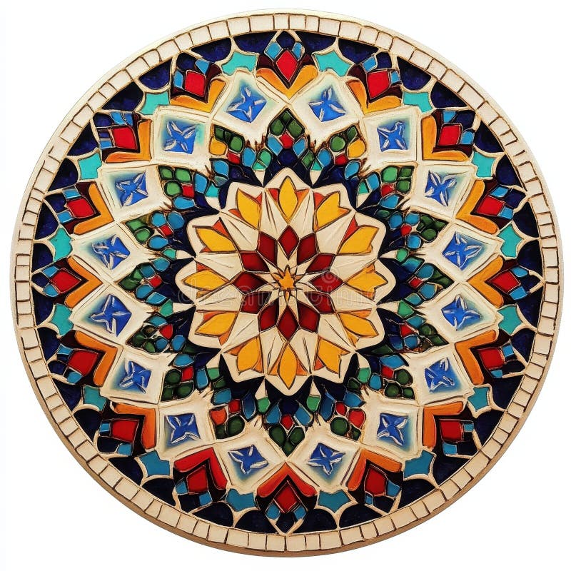 A Vibrant Circular Mandala Design Featuring Intricate Patterns and ...
