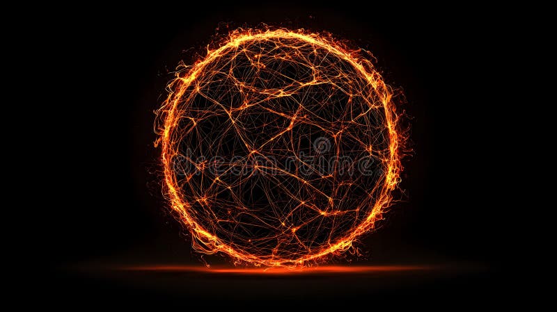 A Vibrant Circular Network Structure Emitting Radiant Energy Amidst a ...