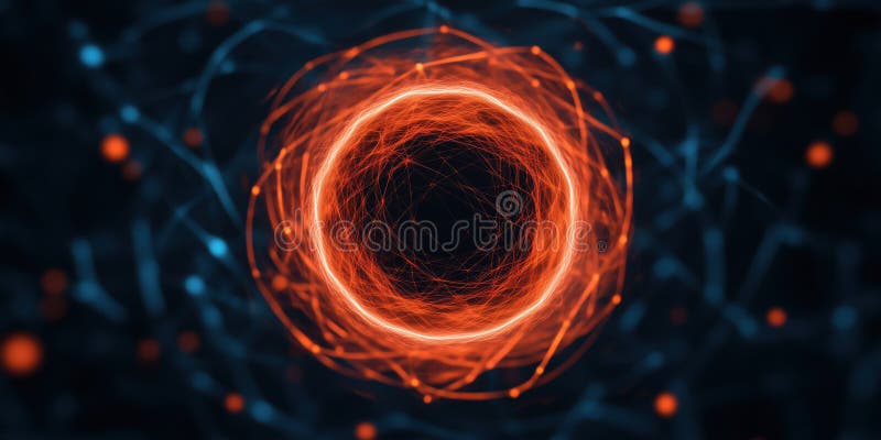 Vibrant Circular Pattern Representing Quantum Particles in ...