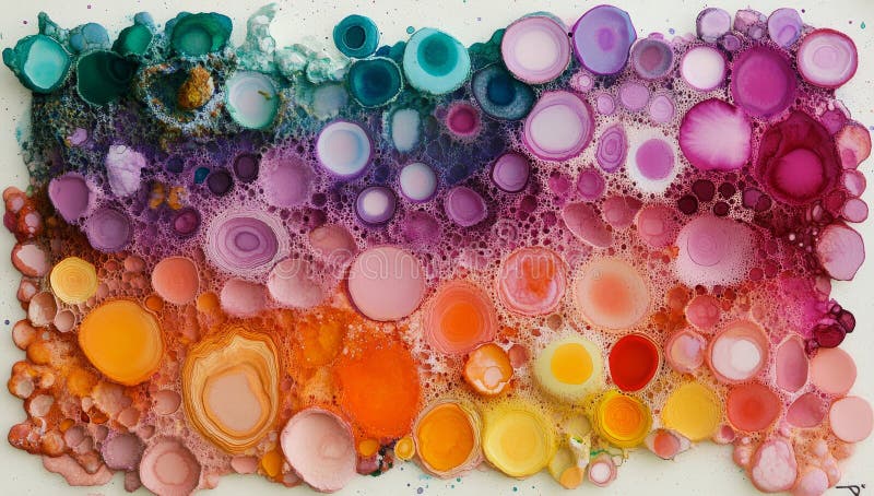 Vibrant Circular Patterns in Watercolor Style Featuring a Rainbow ...