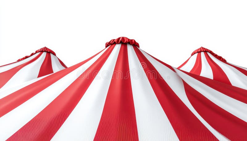 Vibrant Circus Tent Frame with Bold Red and White Stripes Against a ...