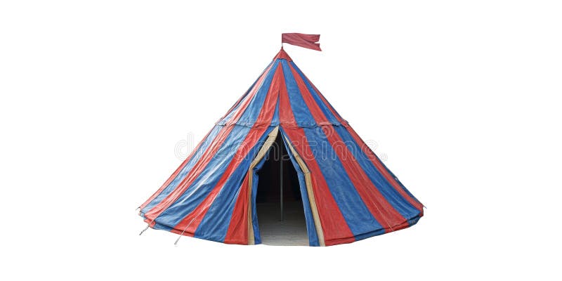 Vibrant Circus Tent with Red and Blue Stripes Isolated on Transparent ...