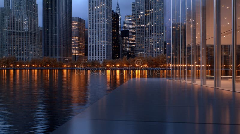 The Vibrant City Skyline Glows at Night, Showcasing an Impressive Array ...