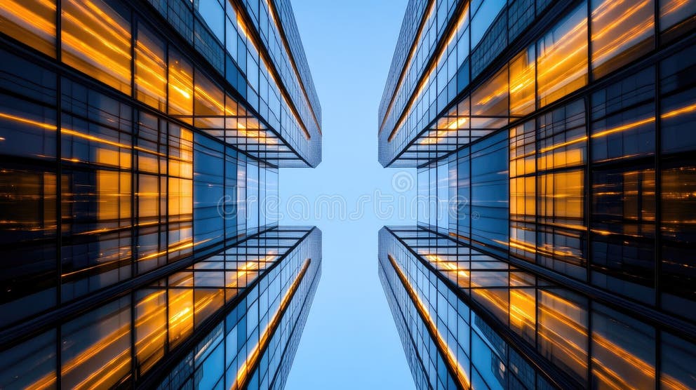 The Vibrant City Skyline Glows at Night, Showcasing an Impressive Array ...