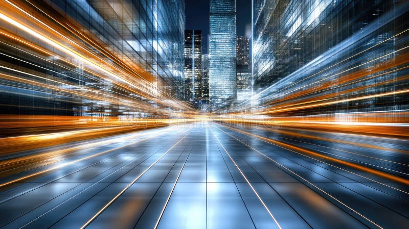 The Vibrant City Skyline Glows at Night, Showcasing an Impressive Array ...