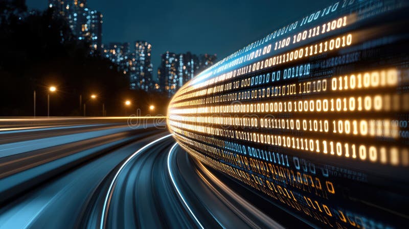 A Vibrant City Skyline Illustrates the Integration of Technology with ...