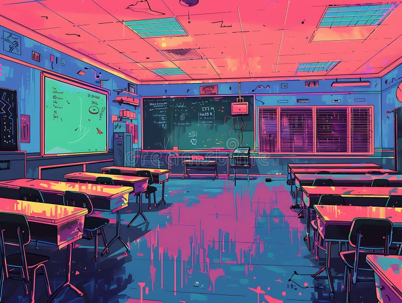 Vibrant Classroom: a Colorful and Artistic Representation of a Modern ...