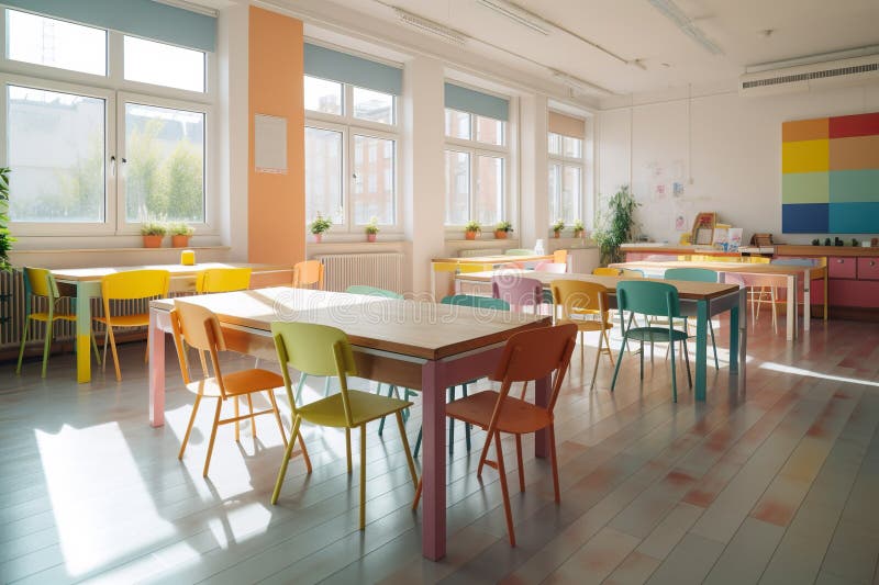 Empty Preschool Classroom. Generative AI Stock Illustration ...