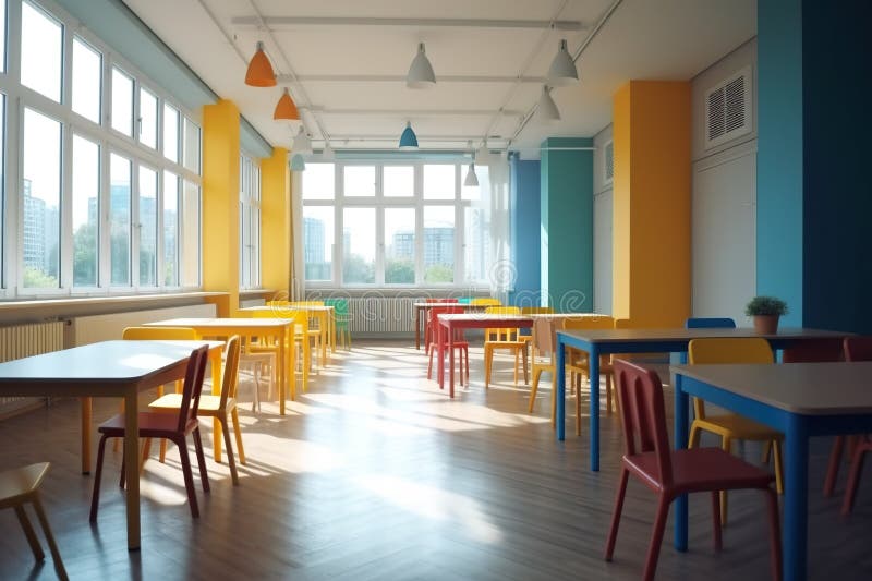 Empty Preschool Classroom. Generative AI Stock Illustration ...