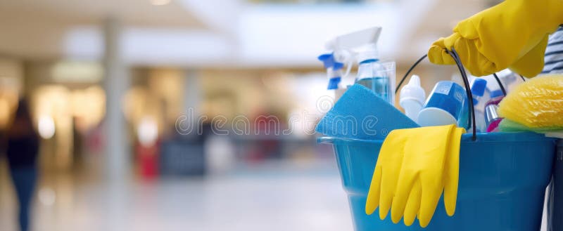 The Vibrant Cleaning Bucket Filled with Supplies Ready for Use in a ...
