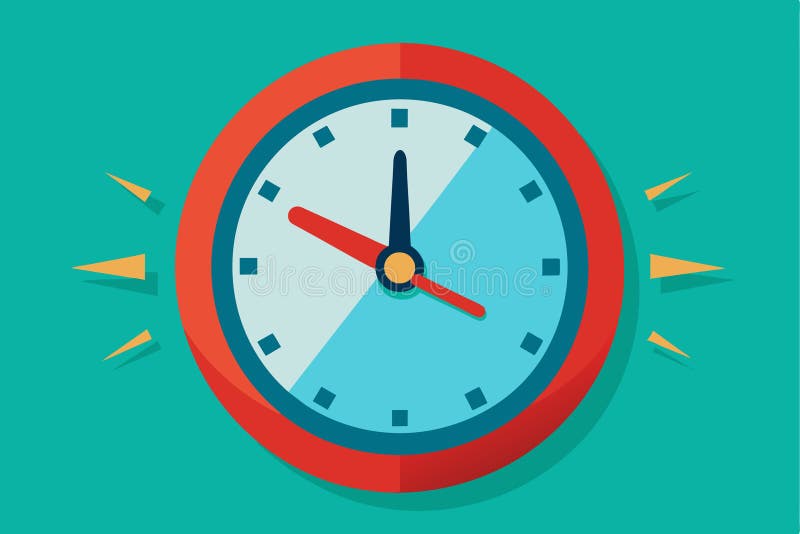 A Vibrant Clock Features a Red Border and Blue Face, Displaying the ...