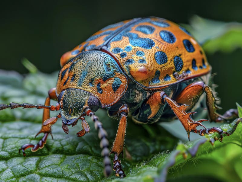 Vibrant Close-up Beetle with Detailed Patterns. Stock Photo - Image of ...