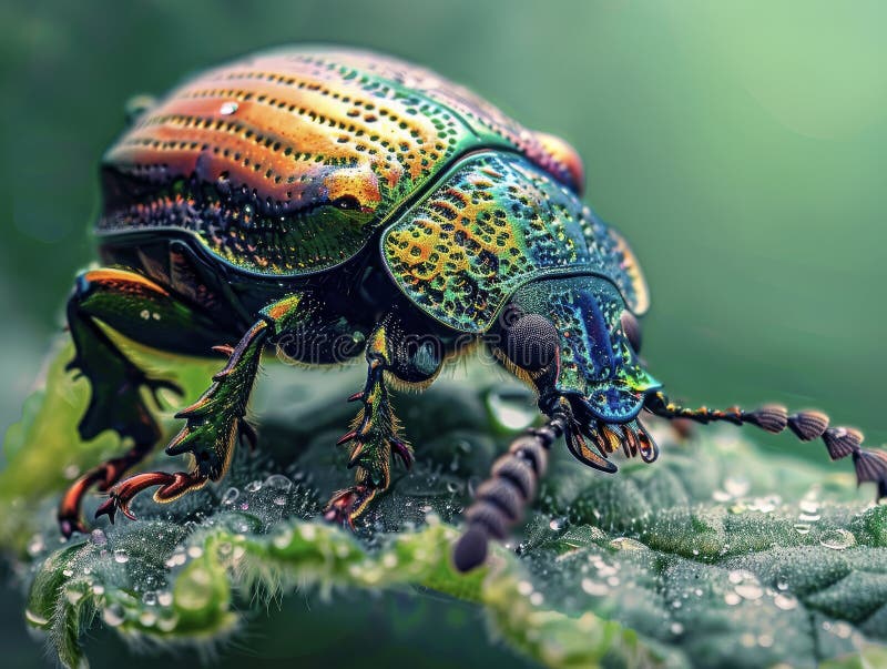 Vibrant Close-up Beetle with Detailed Patterns. Stock Photo - Image of ...
