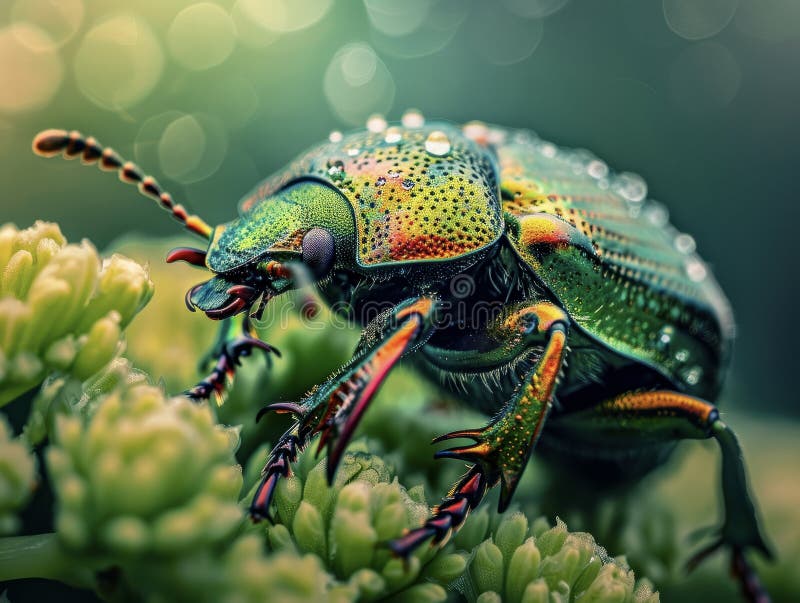 Vibrant Close-up Beetle with Detailed Patterns. Stock Photo - Image of ...