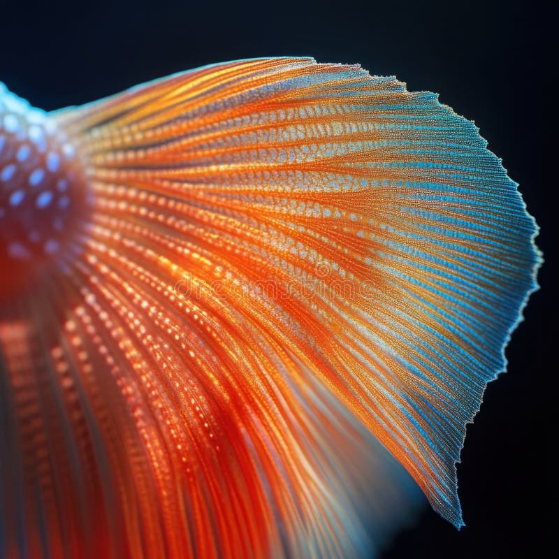 Vibrant Close-Up of Colorful Fish Tail Fin in Underwater Ecosystem ...