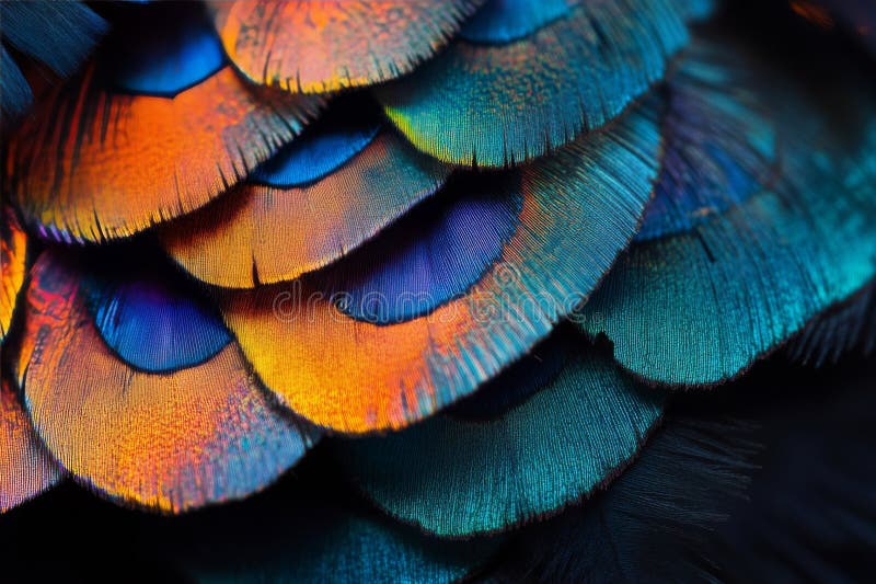 Vibrant Close-up of Colorful Peacock Feathers Showcasing Intricate ...