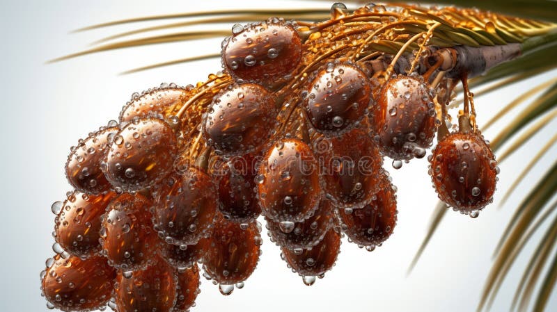 Vibrant Close Up Date Palm Tree Showcasing Intricate Textures Details ...