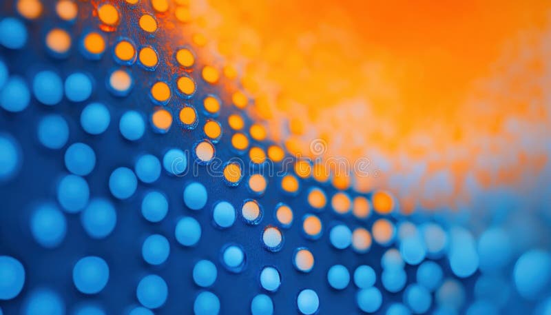Close-up of Vibrant Blue and Orange Dot Pattern with Soft Blurred ...