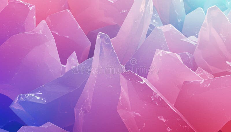 Translucent Angular Crystals with Pink Purple and Blue Gradient and ...
