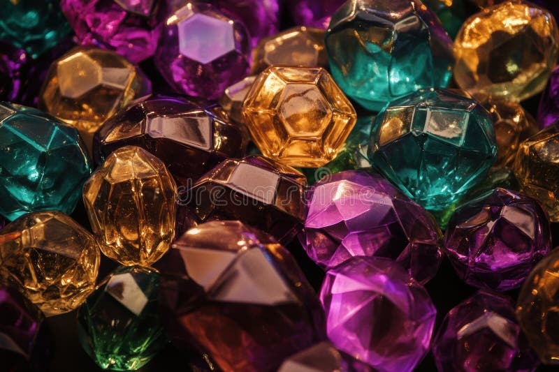 A Vibrant Close-up of Sparkling Glass Diamonds in Various Colors. Stock Photo - Image of ...