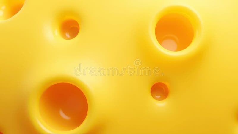 Vibrant Close-up of Swiss Cheese Texture with Large Holes and Smooth ...