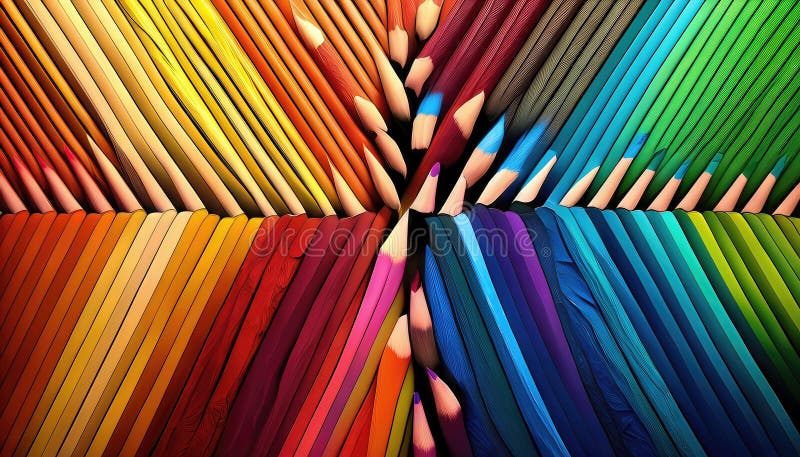 Vibrant CloseUp of an Array of Colored Pencils on a Macro Background ...