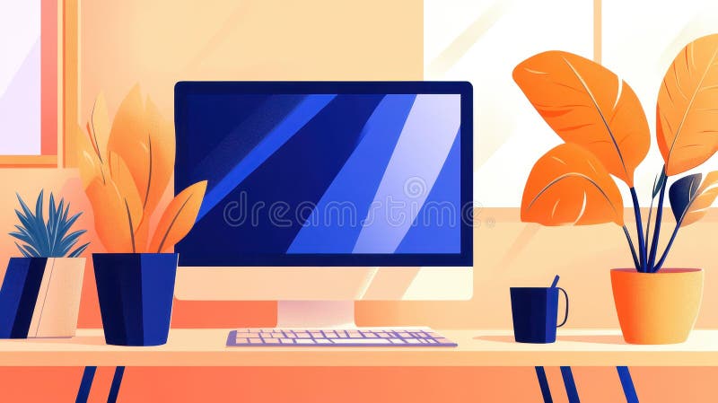 A Vibrant Closeup of a Computer Screen, Featuring a Modern Flat ...