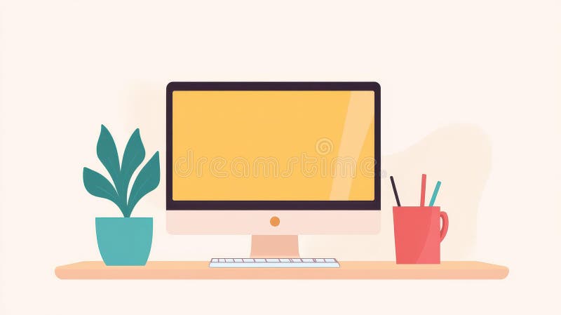 A Vibrant Closeup of a Computer Screen, Featuring a Modern Flat ...