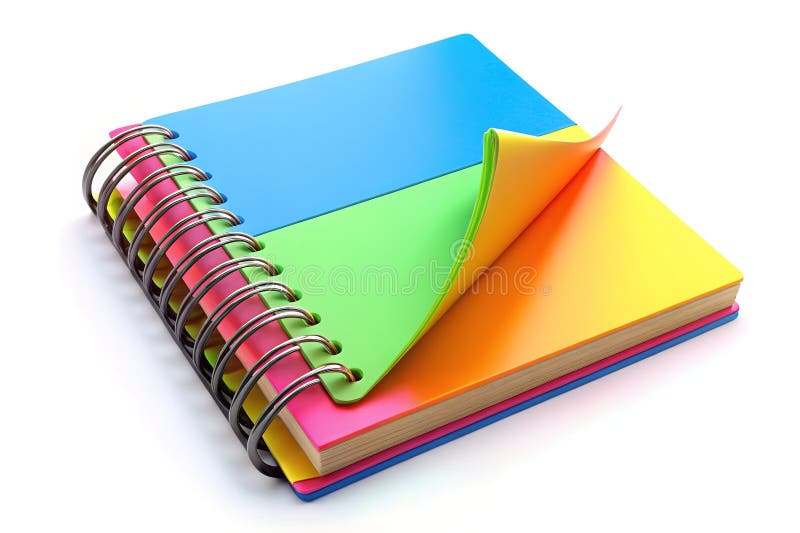 Vibrant CloseUp of a Curled Notepad Corner a Colorful Stationery Image ...