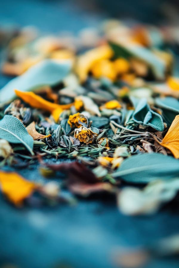 Vibrant Closeup of Dried Herbs and Flowers with Natural Textures. Stock Image - Image of ...