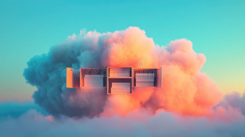 Vibrant Cloud-Based Storage Stock Image - Image of scene, cloud: 387850165