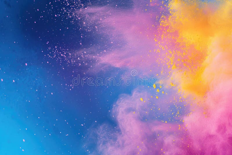 Vibrant Cloud of Powder in the Sky, Perfect for Celebration Events ...