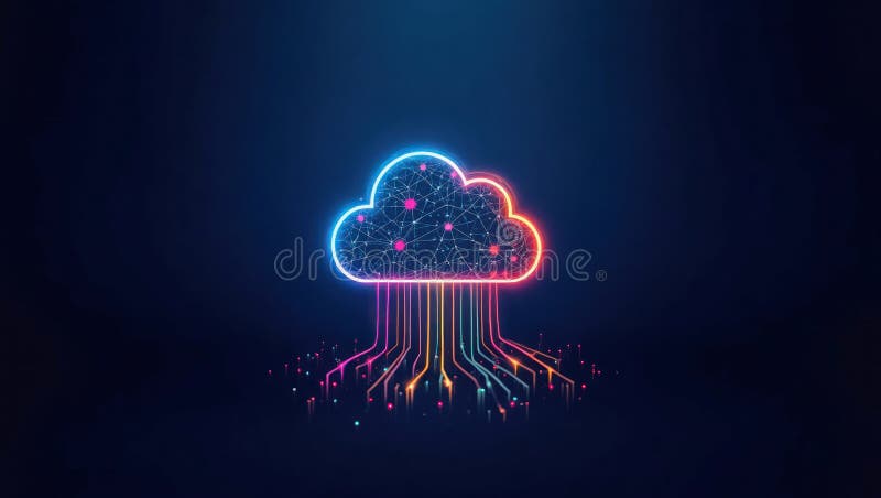 Vibrant Cloud Symbol Colorful Network Connections Stock Photos - Free ...